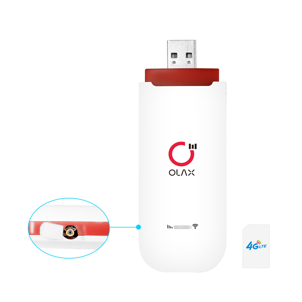 ROHS OLAX U90 4G 사용자 친밀 인터페이스 와이파이 동글은 Sim 카드 슬롯과 USB 주머니 와이파이 모뎀을 열었습니다